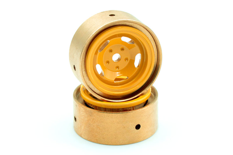 BATRAZZI 0.9" Aluminum Star Road Wheels Yellow 4pcs for SCX24/CR24/FCX